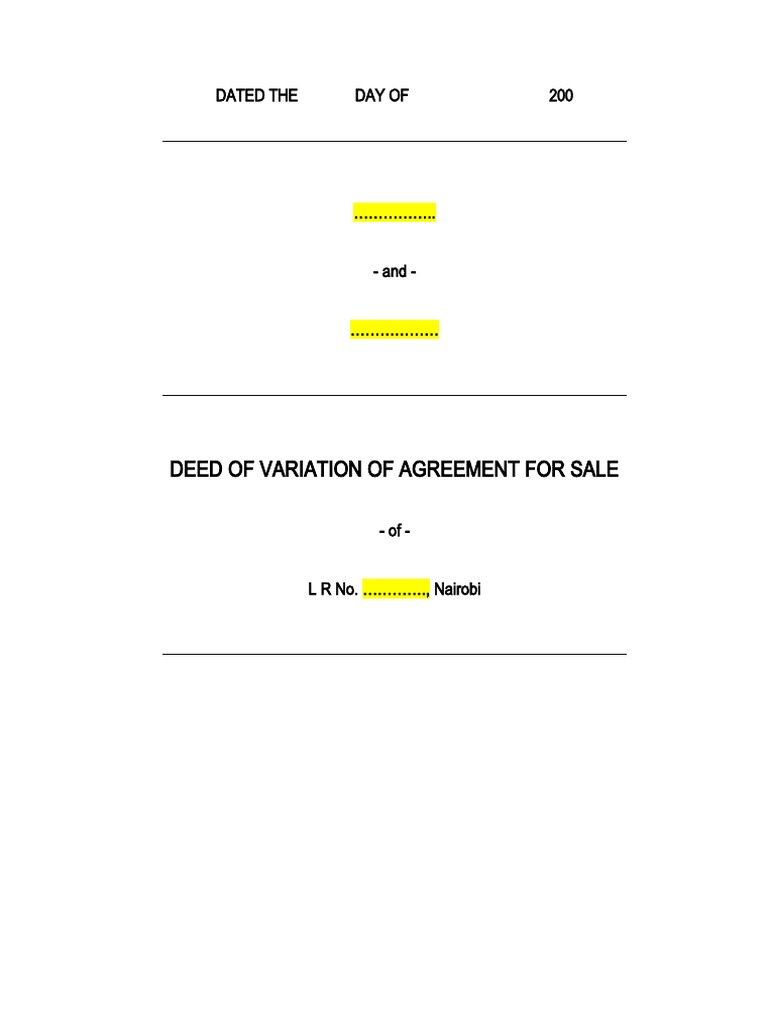 Agmts - Deed of Variation | PDF | Deed | Natural Resources Law