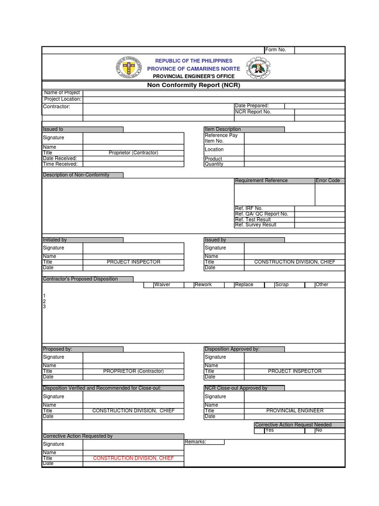 Non Conformity Report | PDF | Concrete | Specification (Technical Standard)