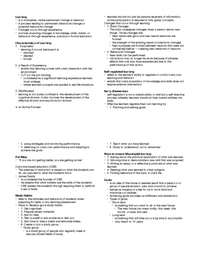Maximizing Learning Through Goal Setting, Self-Regulation, and a Growth ...