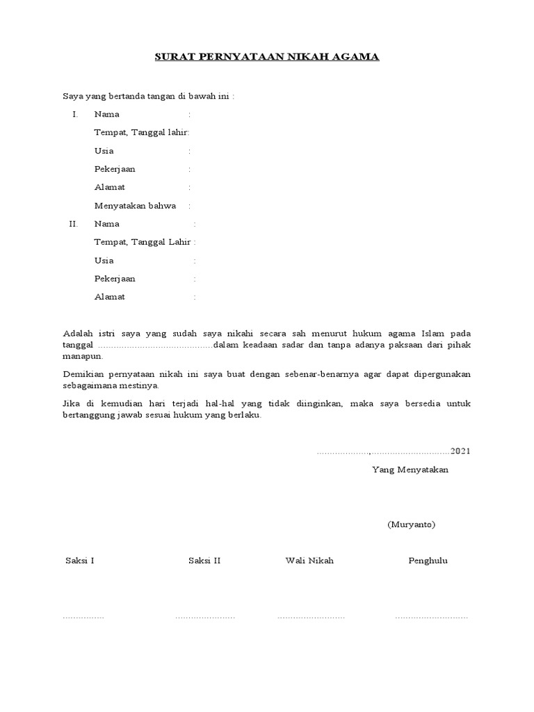Surat Nikah Sirih | PDF