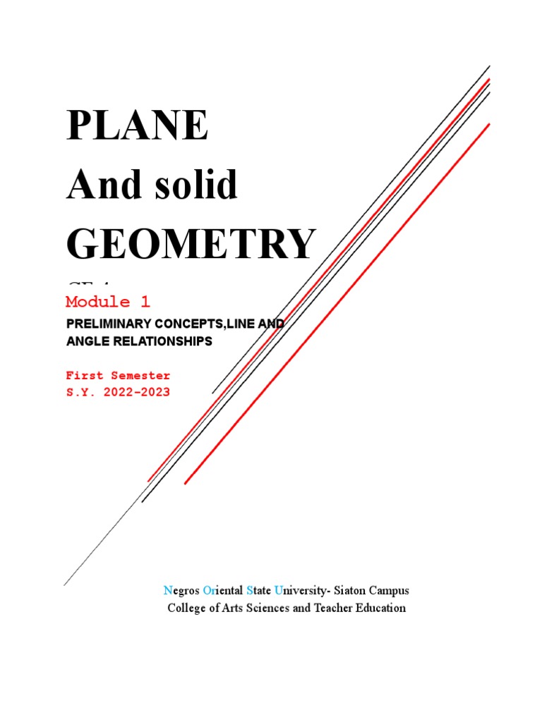 Geometry Module 1 Sy 2022-2023 | PDF | Axiom | Mathematics Geometry Module 1 Sy 2022-2023 | PDF | Axiom | Mathematics