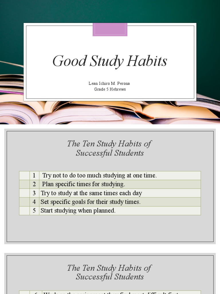 Good Study Habits | PDF