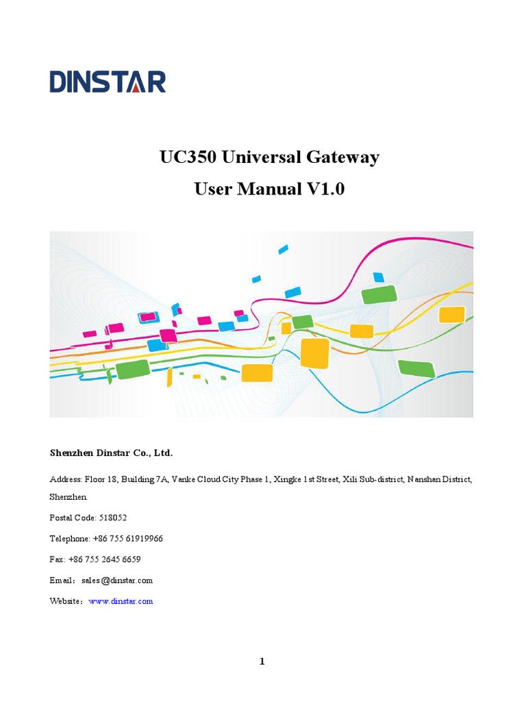 UC350 IP PBX User Manual | PDF | Ip Address | Session Initiation Protocol