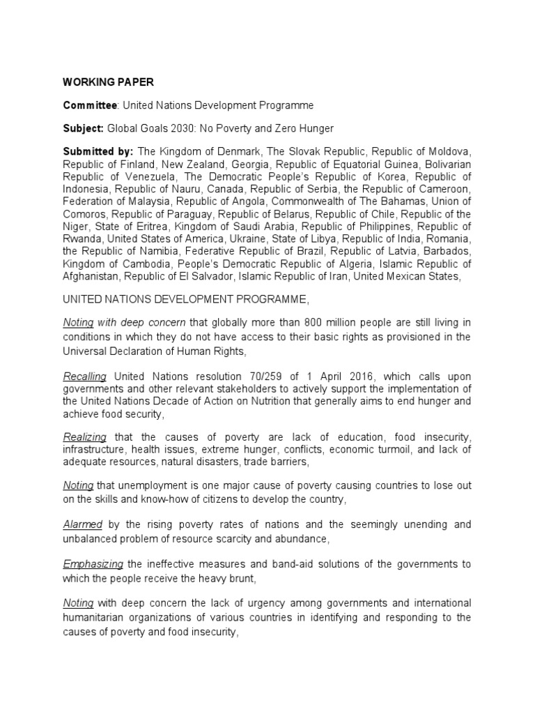 IMUN Sample Working Paper | PDF | Poverty | Poverty & Homelessness