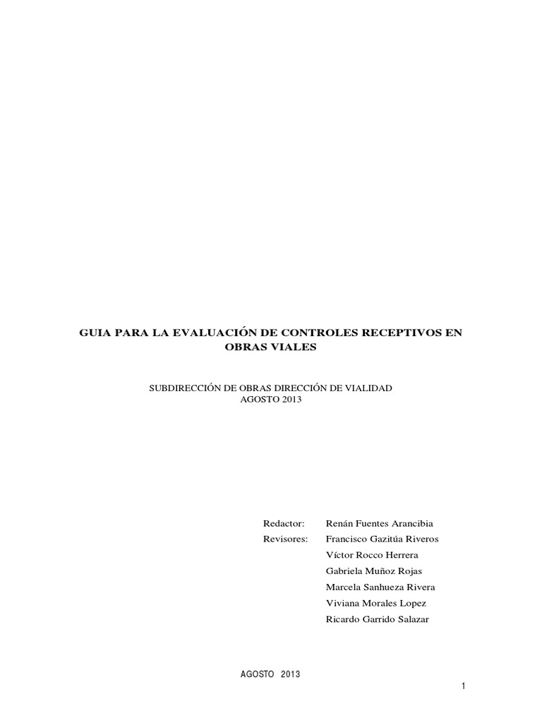 Guia Eval Cont Receptivos MOPAgosto-2013 | PDF | Hormigón | Evaluación