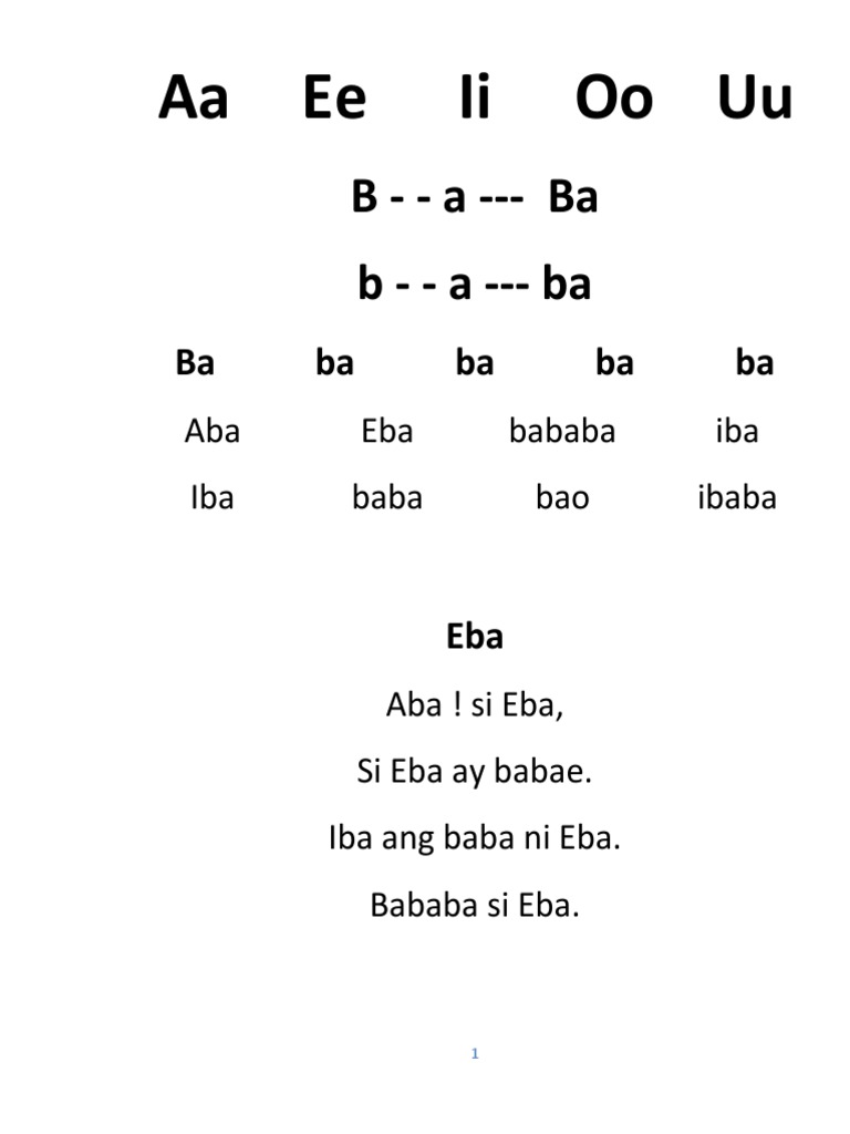 Ba Ya Reading Approach in Filipino 2 | PDF