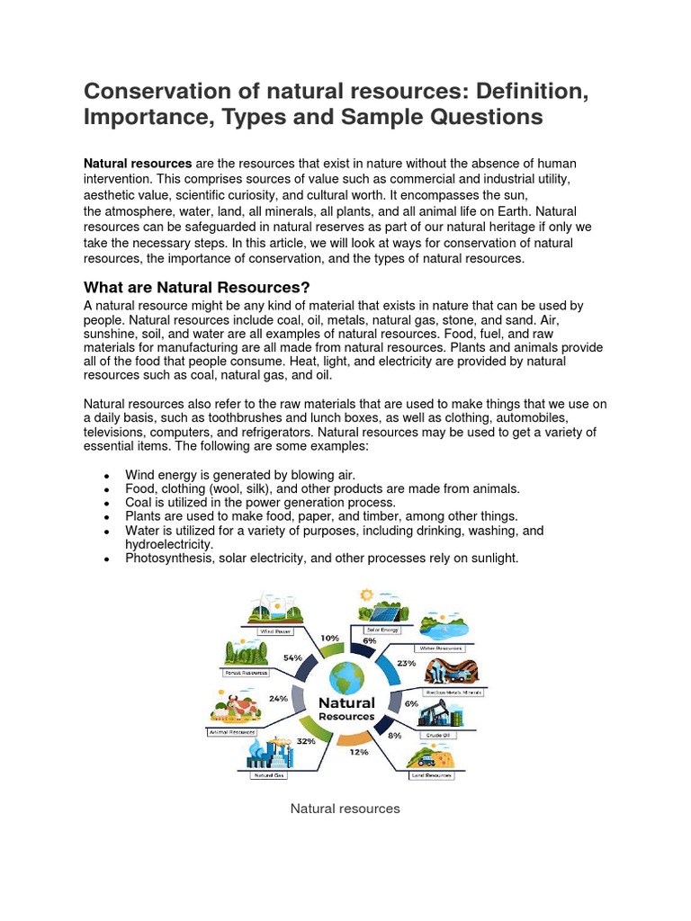 Conservation of Natural Resources | PDF | Conservation Biology | Resource