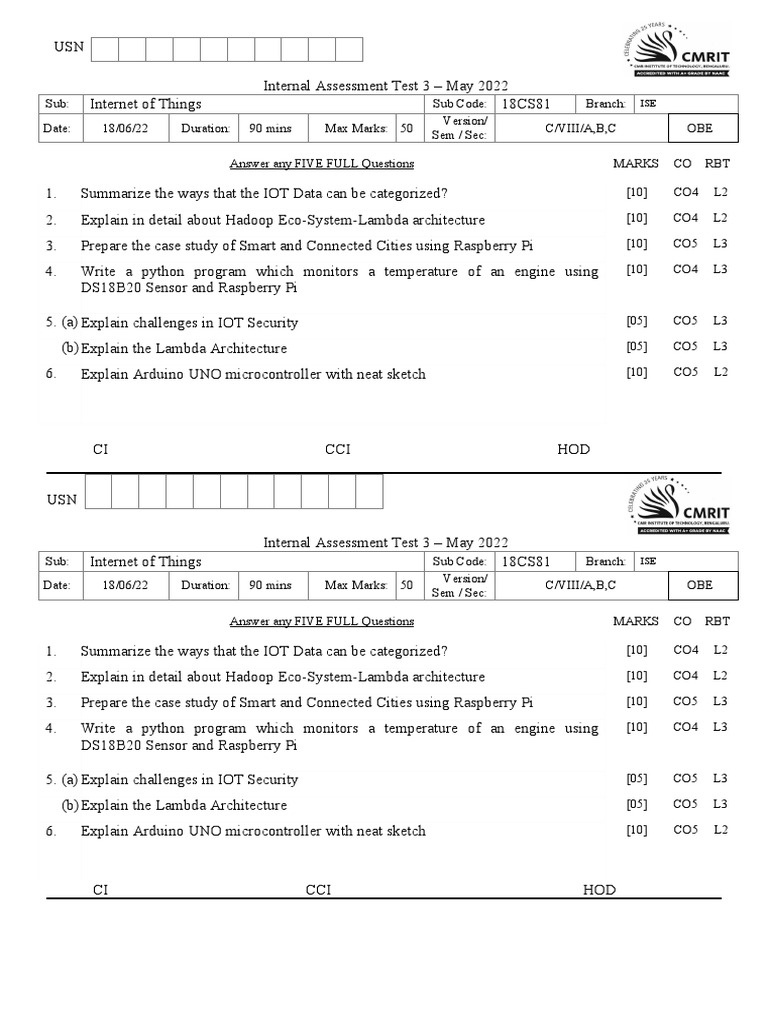Iot Iat3 Qp C Pdf Internet Of Things Software Engineering 