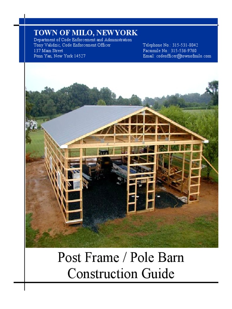 Post Frame Construction Guide for Milo | PDF | Barn