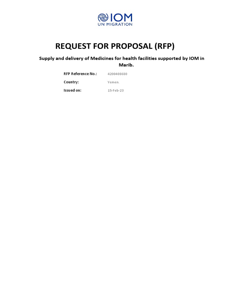 IOM Proc Man ANNEX 9 Request For Proposal EN | PDF | Request For Proposal | Evaluation