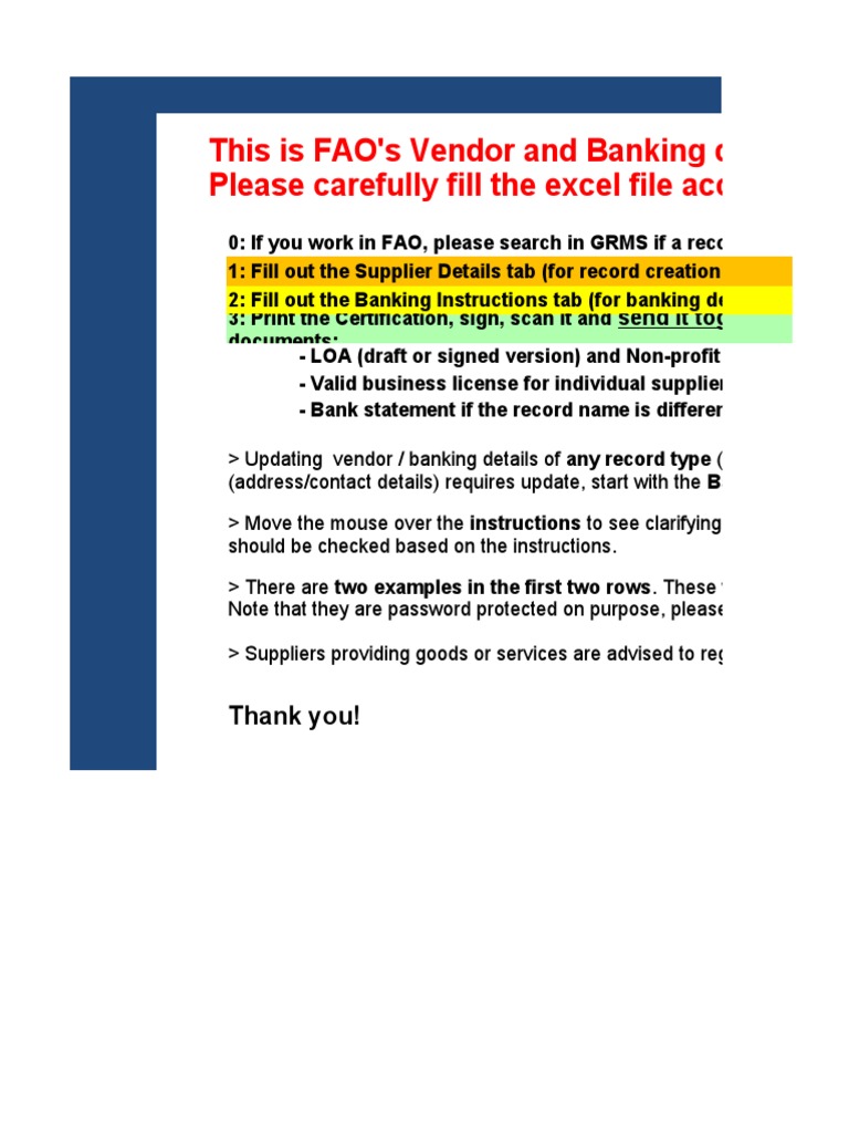 Copy-of-FAO Supplier Wizard 2020 ENG | PDF | Microsoft Excel | Invoice