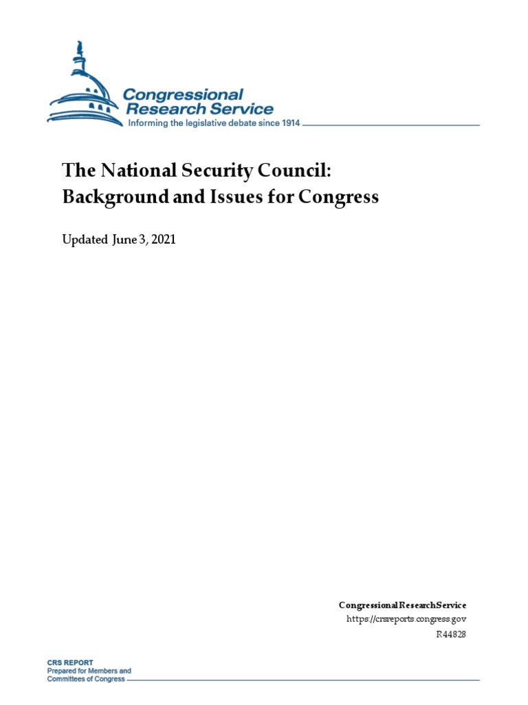 The National Security Council - Background and Issues For Congress ...