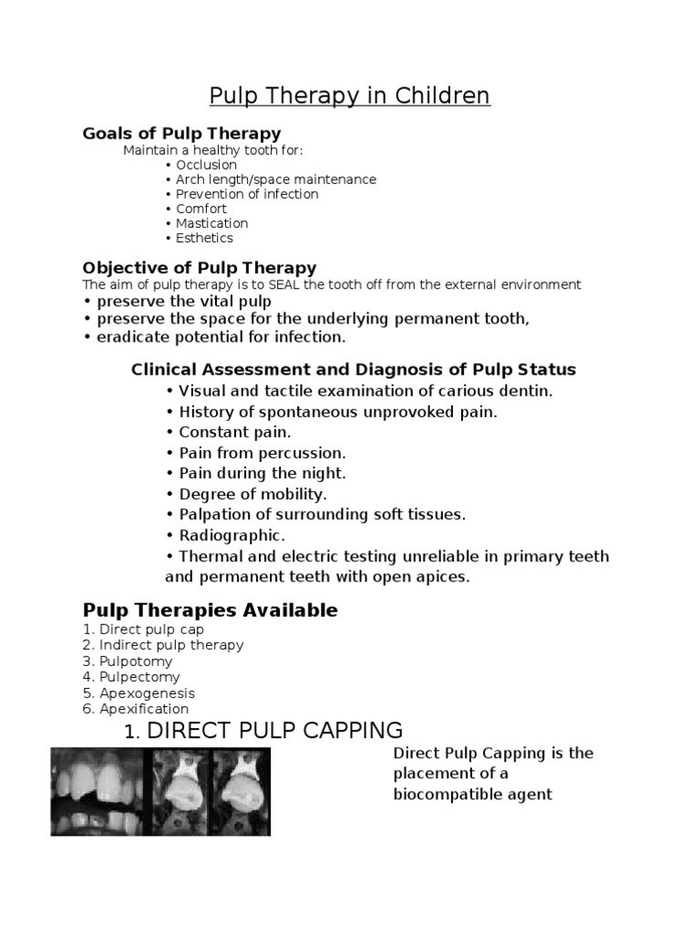 Pulp Therapy in Children | PDF | Human Tooth | Dentin
