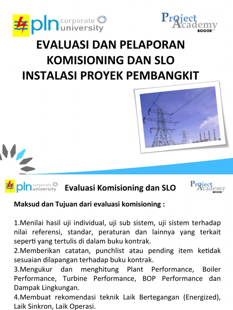 Evaluasi Dan Pelaporan Komisioning Dan SLO Proyek Kit | PDF