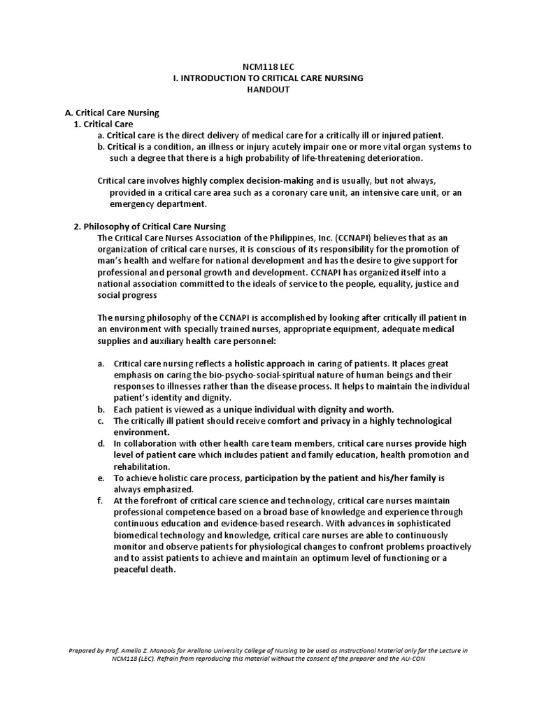 Introduction To Critical Care Nursing | PDF | Intensive Care Medicine ...