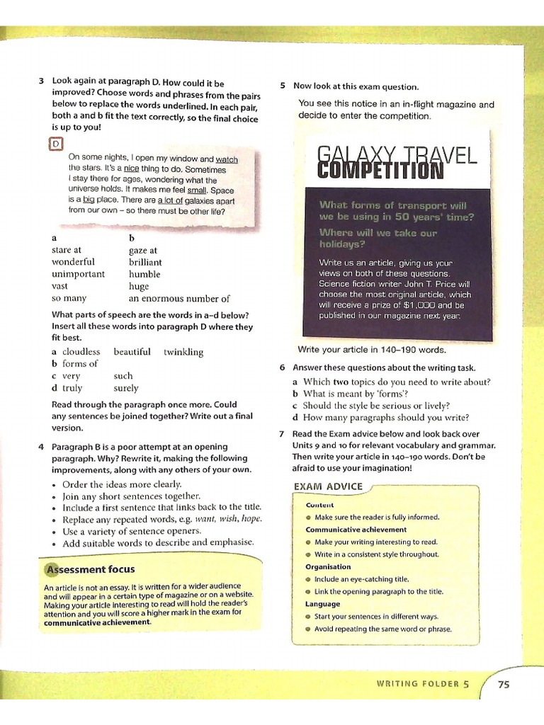 Writing Folder 5 | PDF