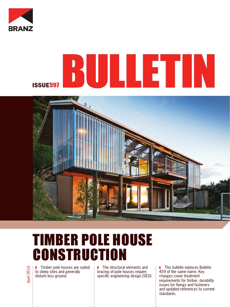 BU597 Timber Pole House Construction | PDF | Lumber | Framing ...