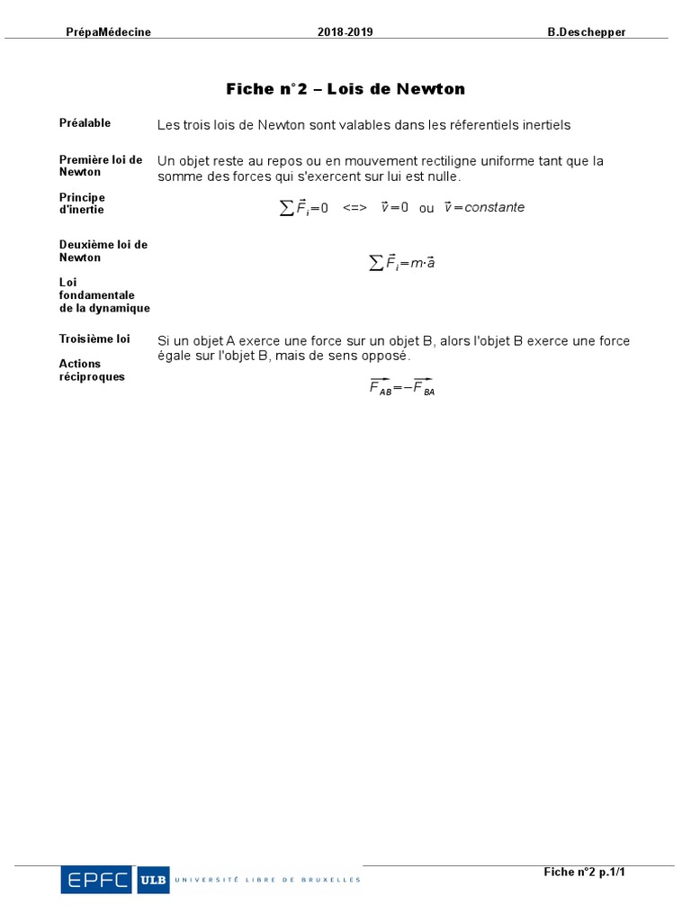 2-Lois de Newton | PDF