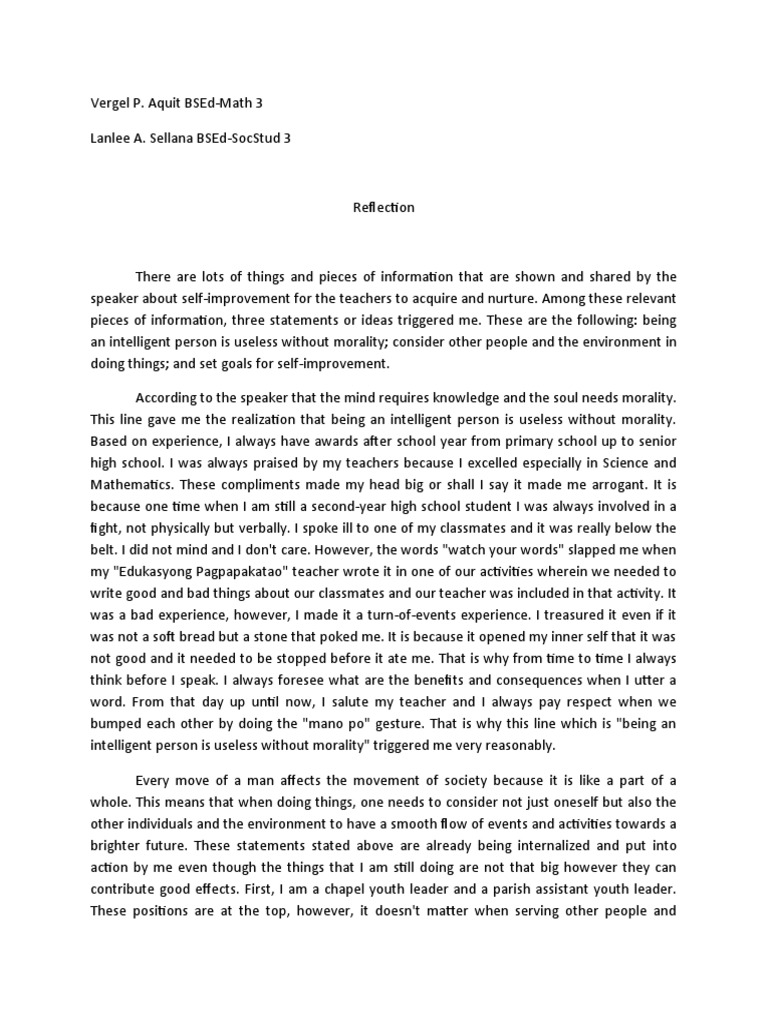 Alway 6 - Reflection | PDF | Cognition | Cognitive Science