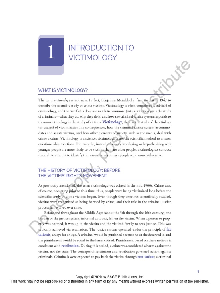 Chapter 1 Introduction To Victimology From Daigle Victimology 2e | PDF ...