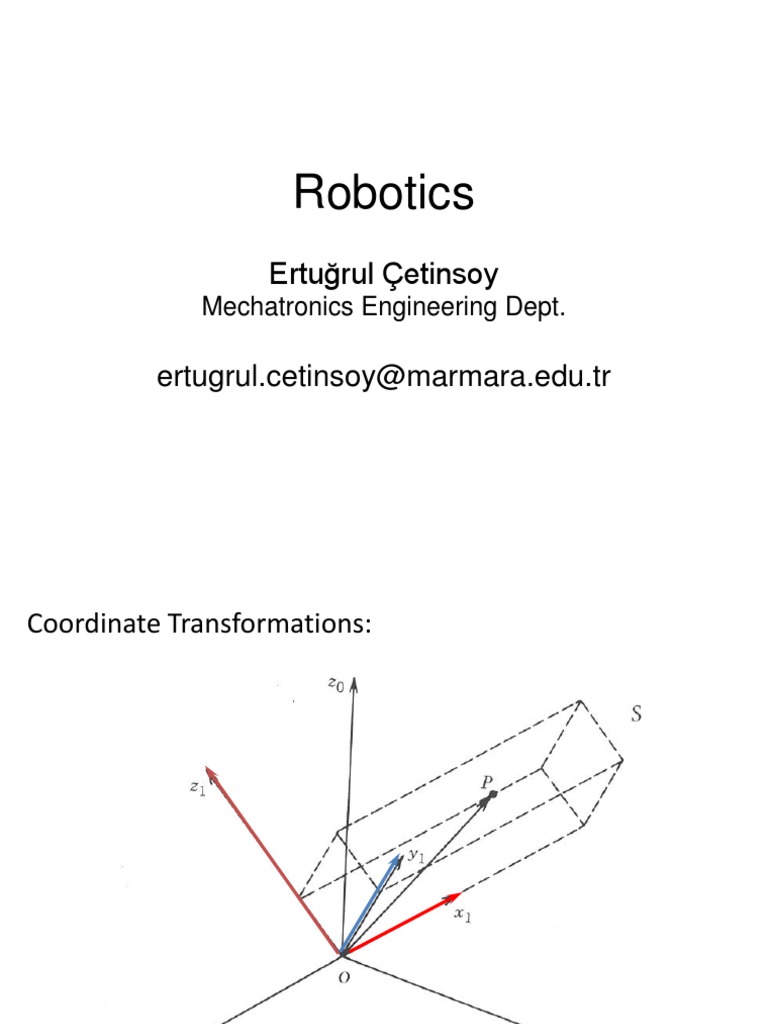 Coordinate Transformations and Rotation Matrices: Defining Orientation Between Reference Frames ...