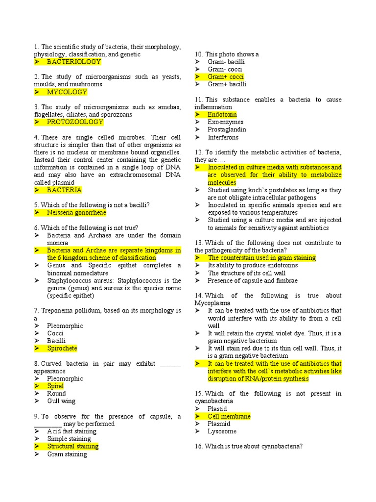 Microbiology Reviewer | PDF | Bacteria | Microorganism