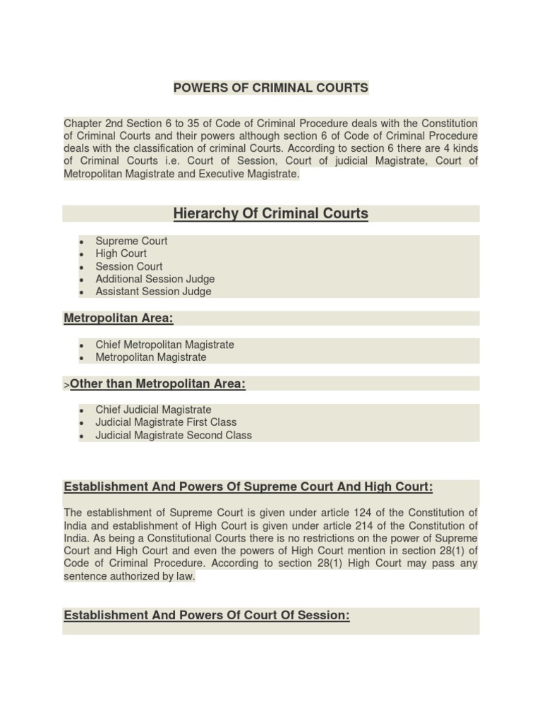 Powers of Criminal Courts | PDF | Magistrate | Judge