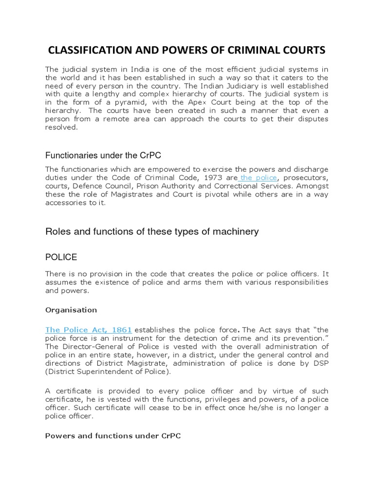 The Police Role and Powers | PDF | Magistrate | Prosecutor