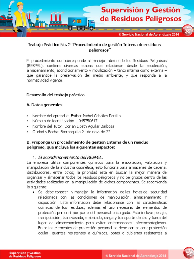 Practico2 - Supervision Esther Ceballos | PDF | Residuos sólidos ...