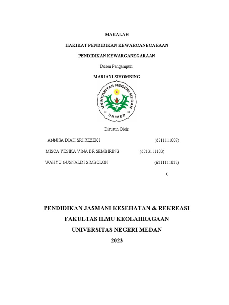 Kelompok 6 - Hakikat Pendidikan Kewarganegaraan PDF | PDF