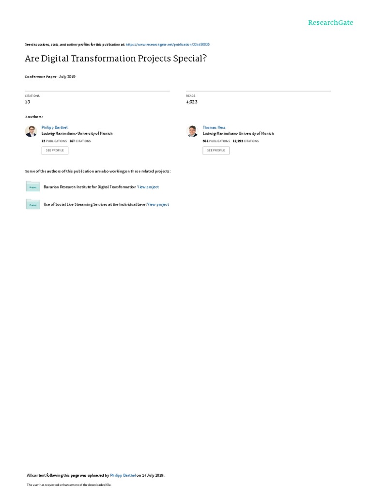 Understanding Digital Transformation Projects | PDF | Innovation ...