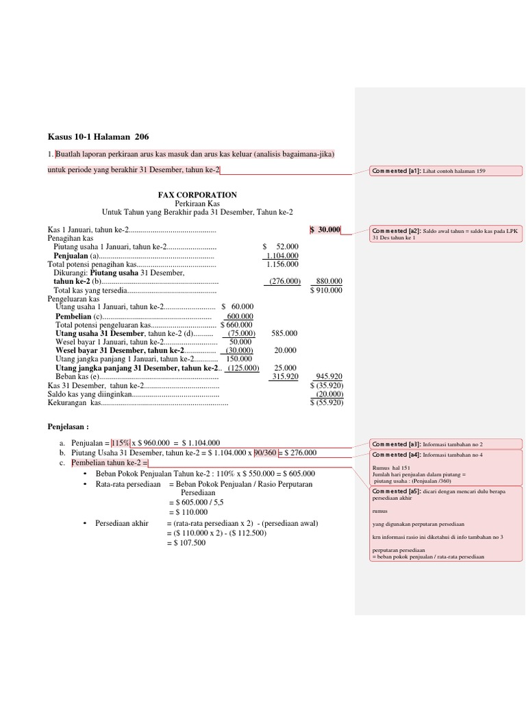 Contoh Penyelesaian Kasus Pertemuan 11 | PDF | Bisnis | Pengelolaan Keuangan & Uang