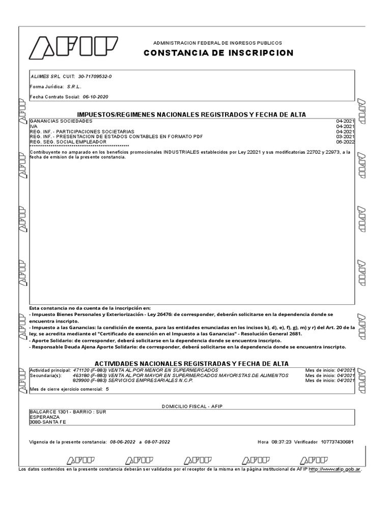 AFIP - Administración Federal de Ingresos Públicos | PDF | Impuesto ...