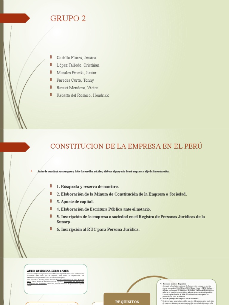Constitucion de Una Empresa en El Peru | PDF | Bancos