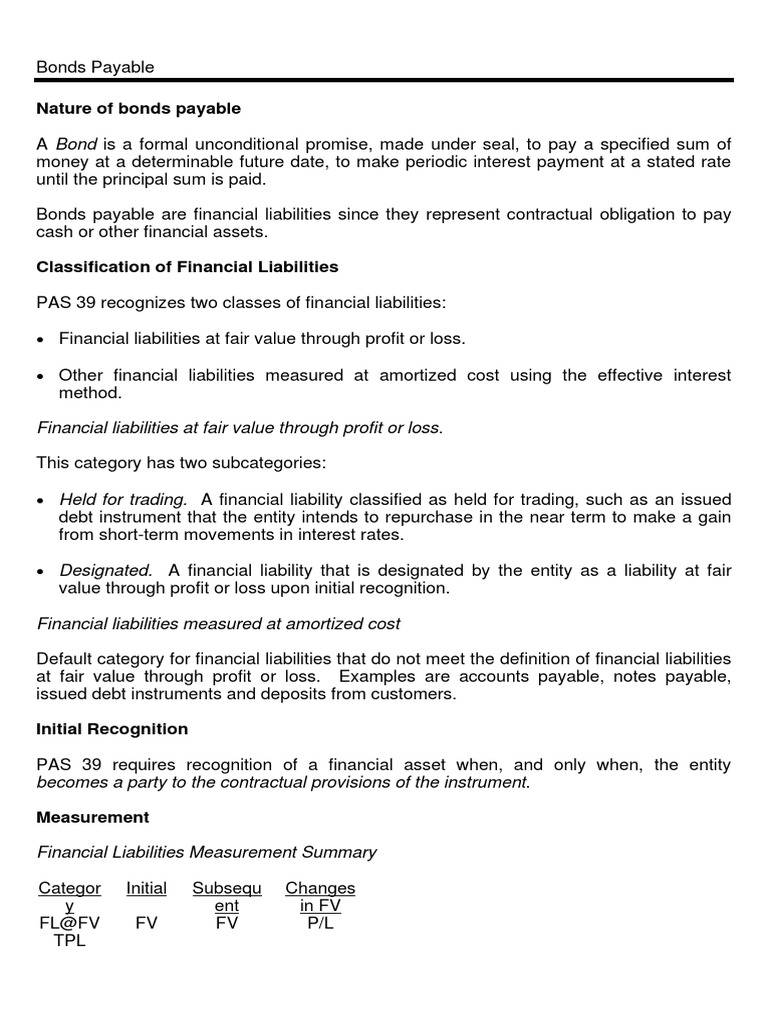 Bonds Payable Handout | PDF | Bonds (Finance) | Equity (Finance)