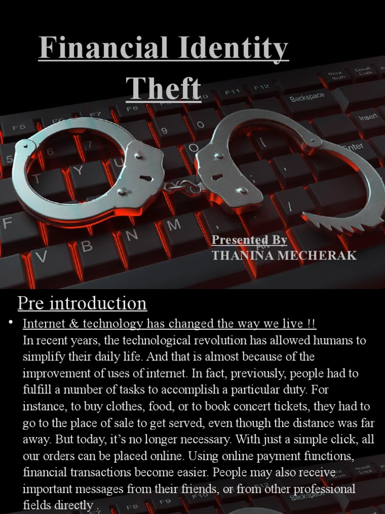 English Presentation Pdf Identity Theft Credit Card
