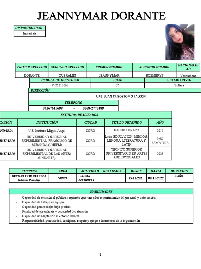 Ficha Curricular | PDF