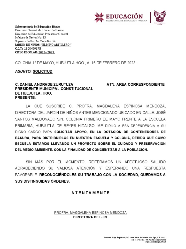 Oficio Presidencia 23 | PDF