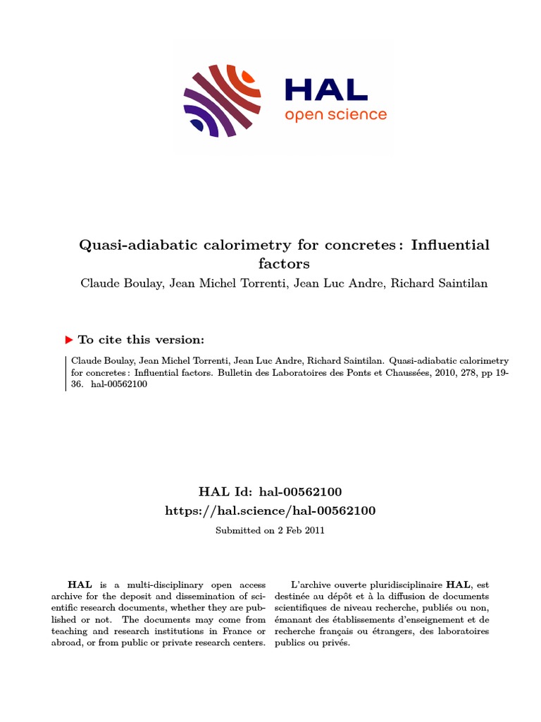 Quasi Adiabatic Calorimetry Concrete | PDF | Heat | Temperature