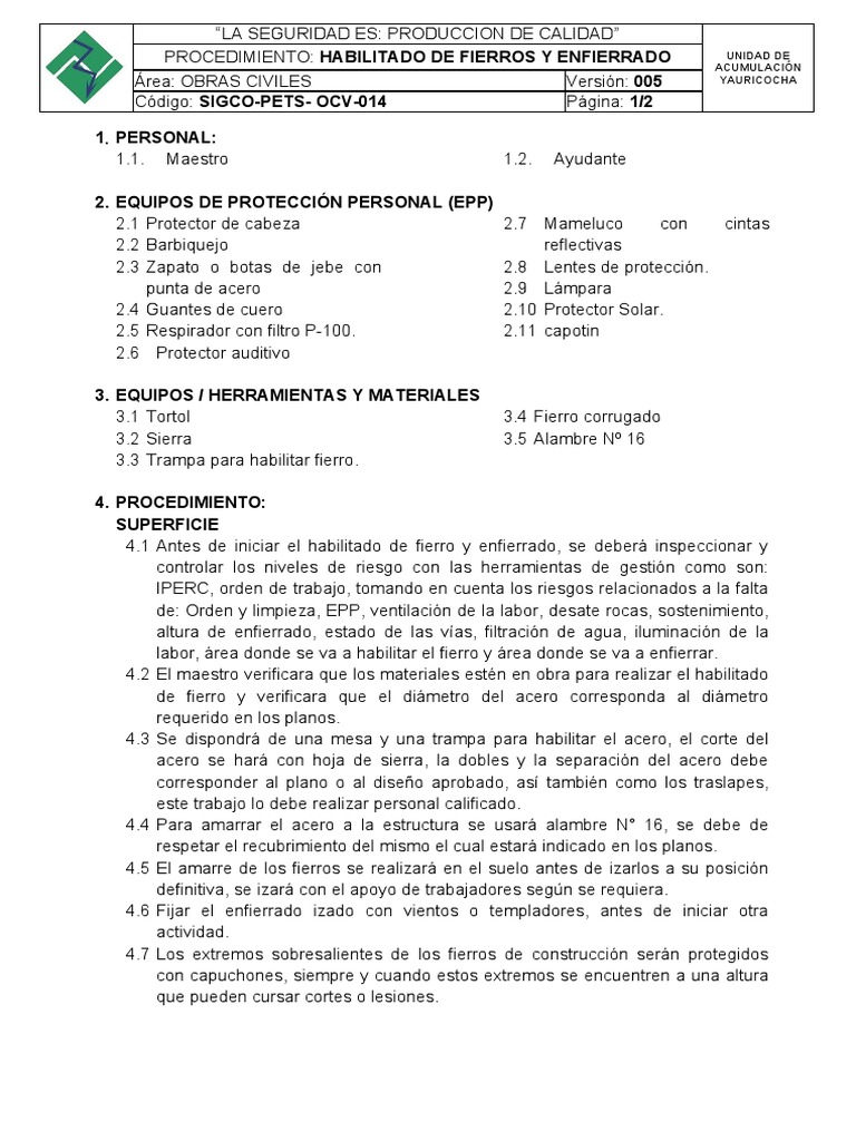 Pets 14 - Habilitado de Fierro | PDF