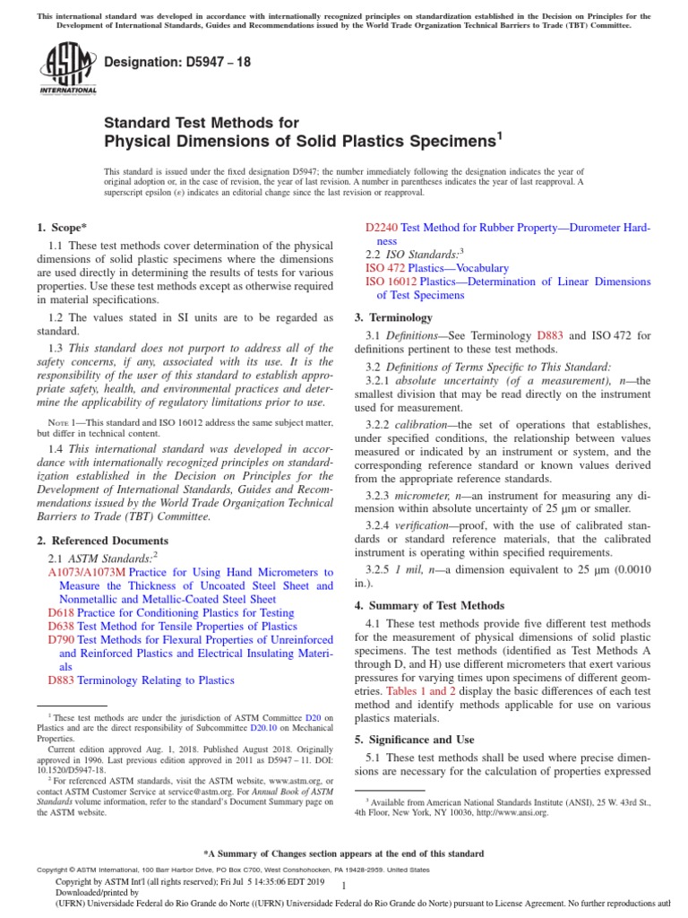 Astm D5947 18 | PDF | Calibration | Physical Sciences