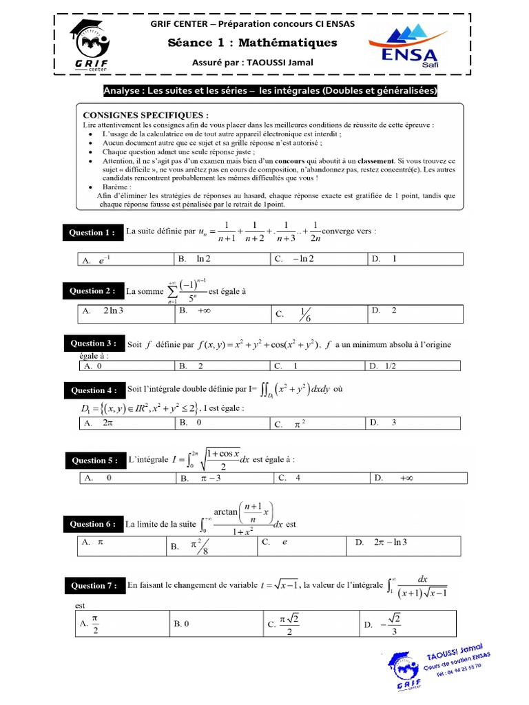 Révision Mathématiques Bac +2 | PDF