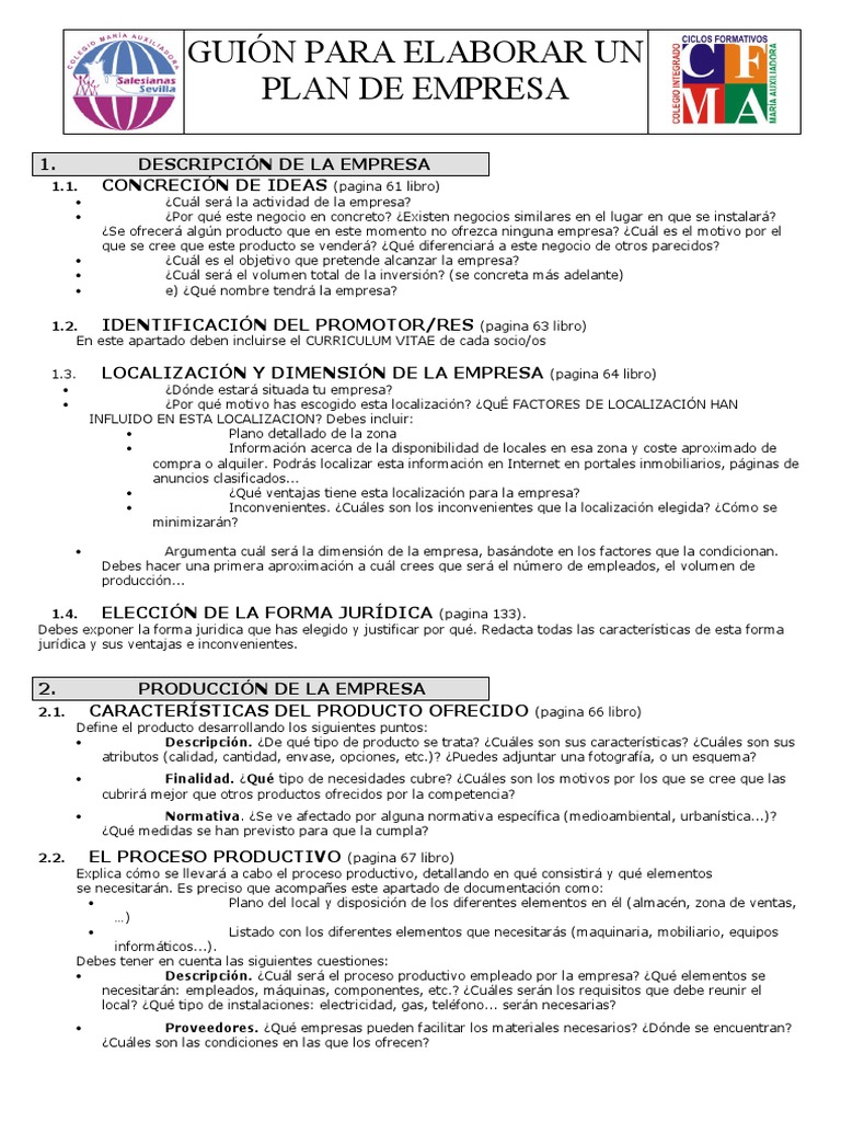 Como Elaborar e Iniciar El Plan de Empresa | PDF | Salario | Marketing