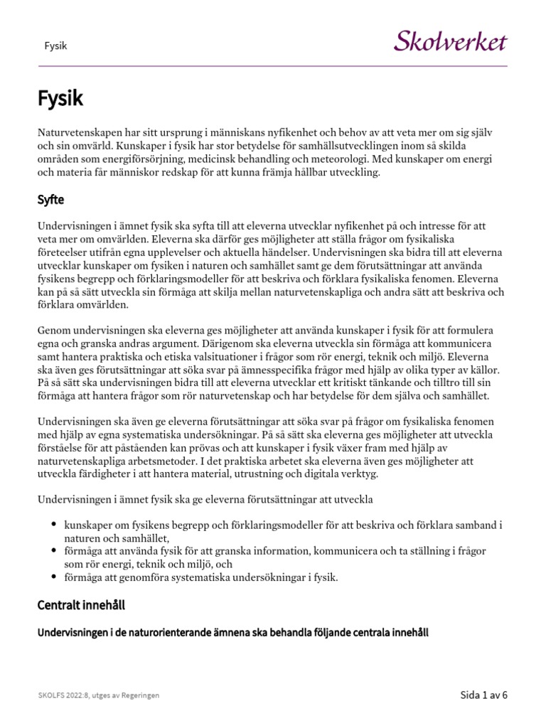 Fysik | PDF