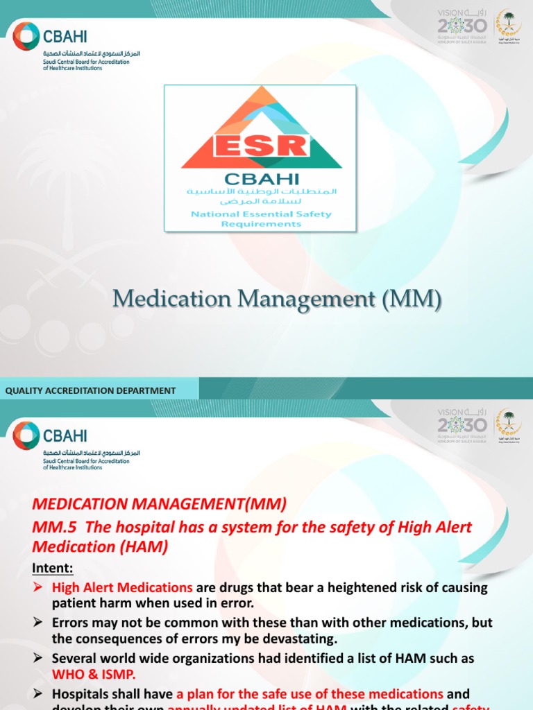 Medication Management (MM) : Quality Accreditation Department | PDF ...