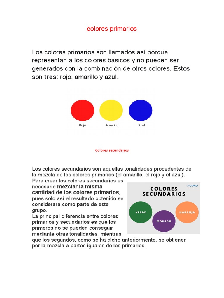 Combinacion De Colores Primarios
