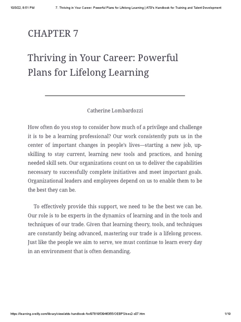 Thriving in Your Career - Powerful Plans For Lifelong Learning - ATD's ...