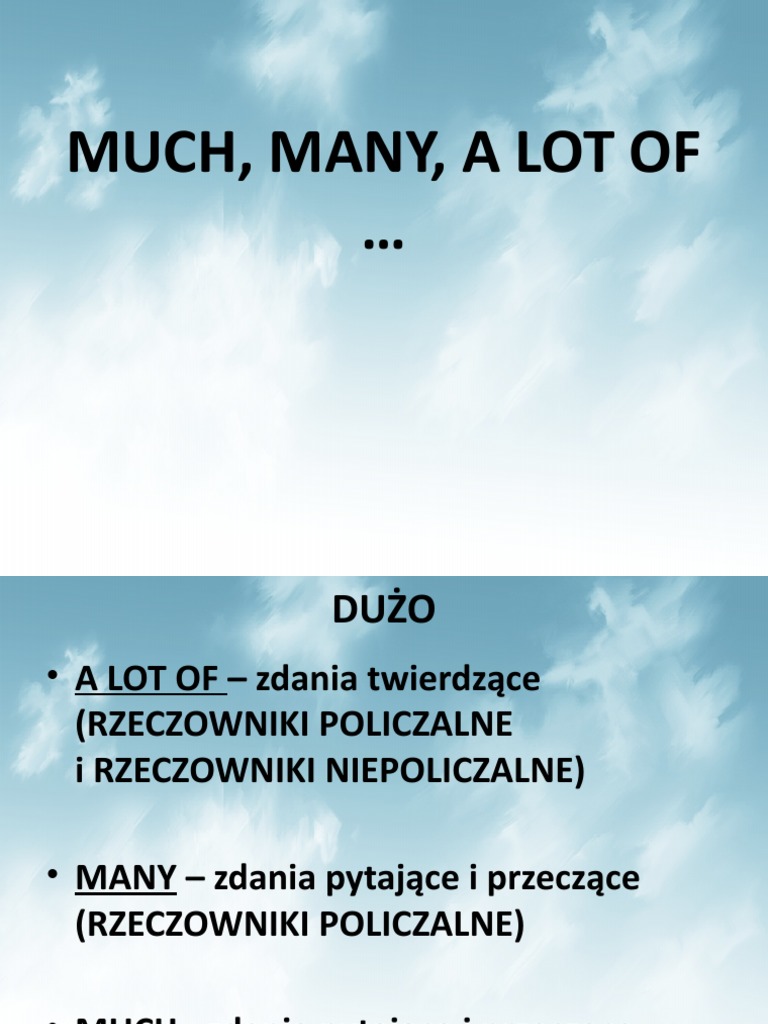 Much, Many, A Lot of | PDF