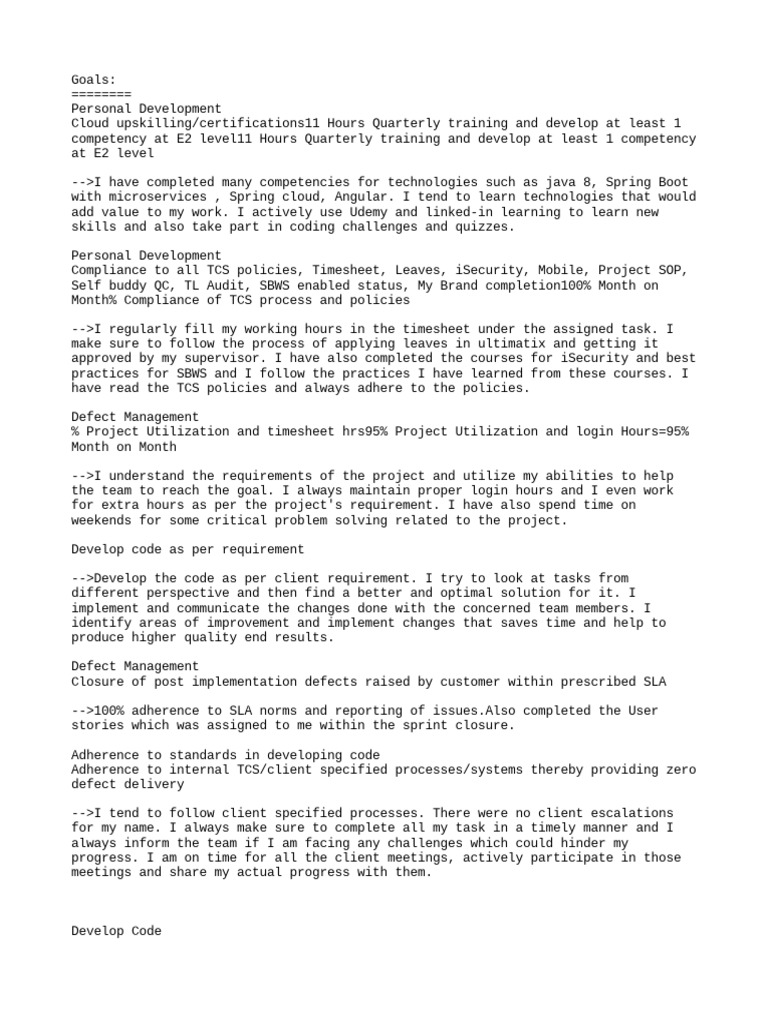 Personal Development Goals and Attributes for Professional Growth | PDF ...