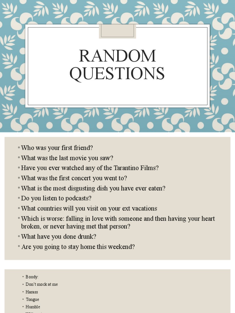 Random Questions | PDF